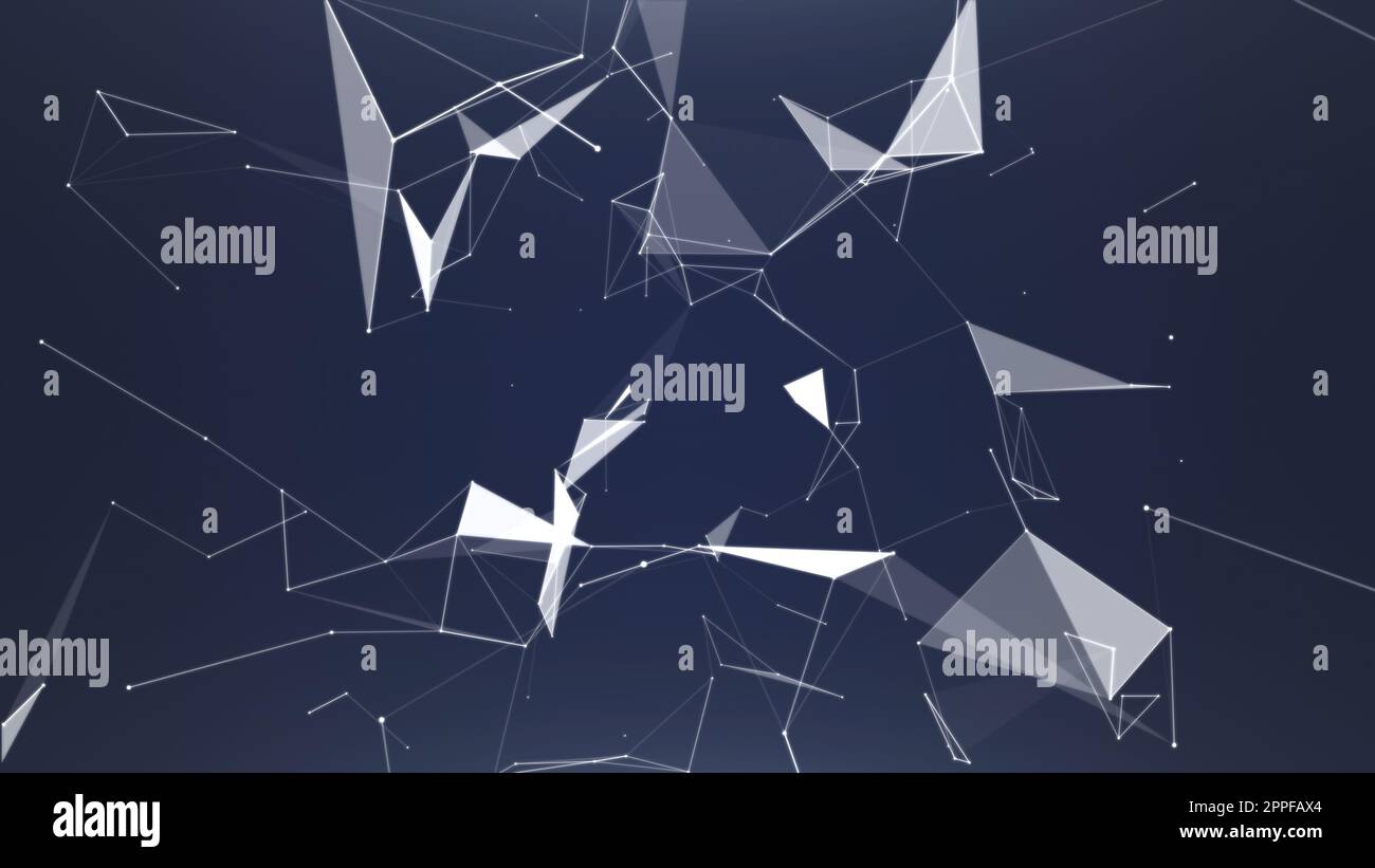 Abstract background of geometric shapes. Connections in the form of ...