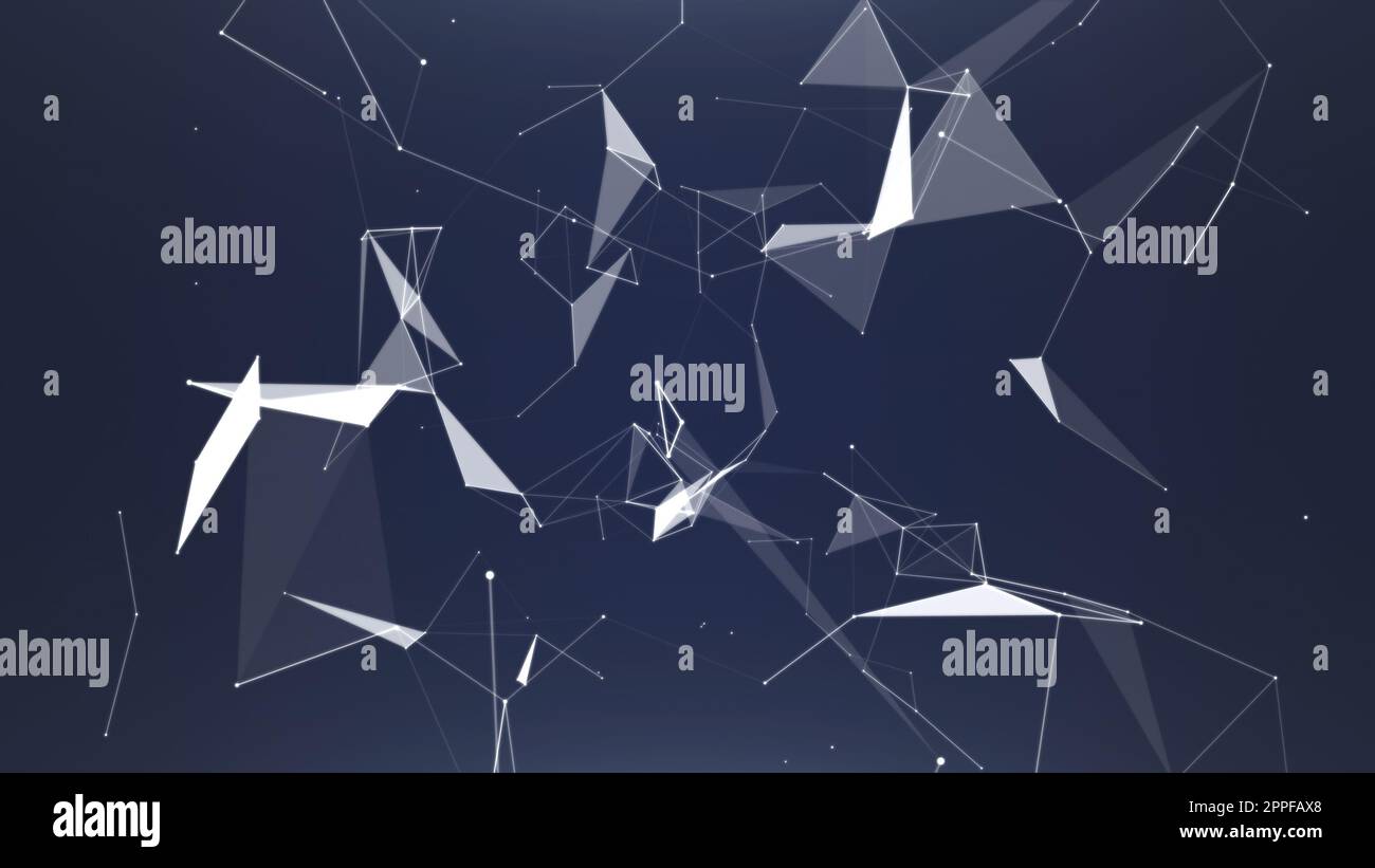 Abstract background of geometric shapes. Connections in the form of ...