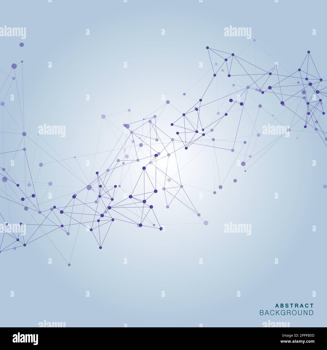 Abstract connecting dots and lines. Futuristic line fractal triangle. Low poly vector background ...