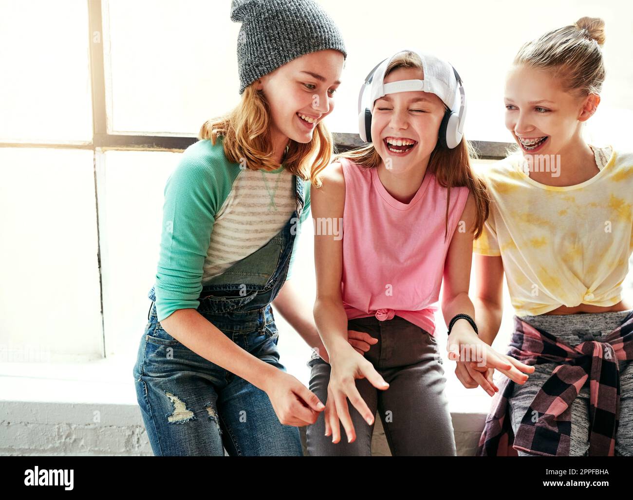 We became best friends through dancing. young girls in a dancing studio ...