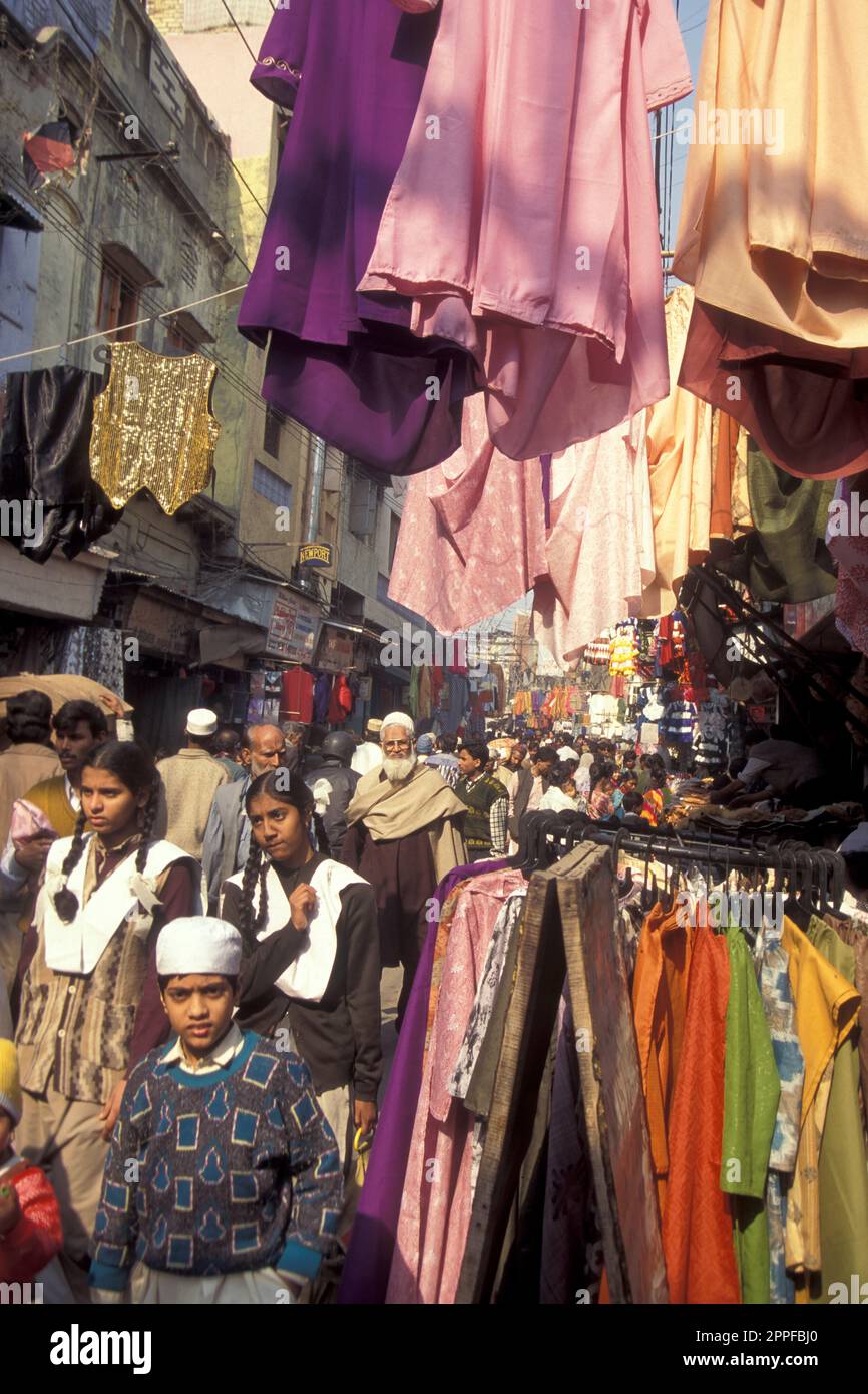 a Bazar and Market in the old Town of Old Delhi in the city of Delhi in ...