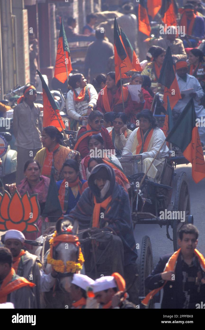 a election Campaign in the old Town of Old Delhi in the city of Delhi ...