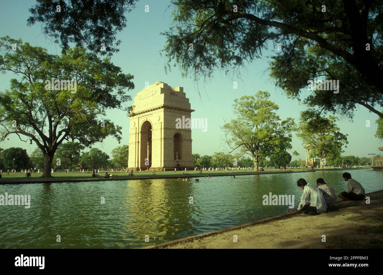 the Delhi Gate in the city of New Delhi in India. India, Delhi, Februar ...