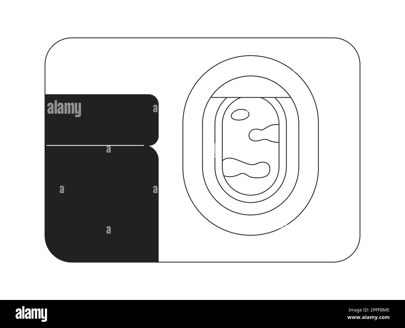 Sky View From Window Plane Monochrome Flat Vector Object Stock Vector Image And Art Alamy