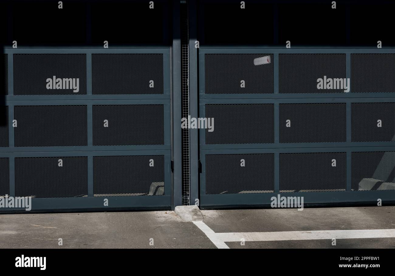 modern gate aluminum portal. Wide automatic sliding gate with remote ...