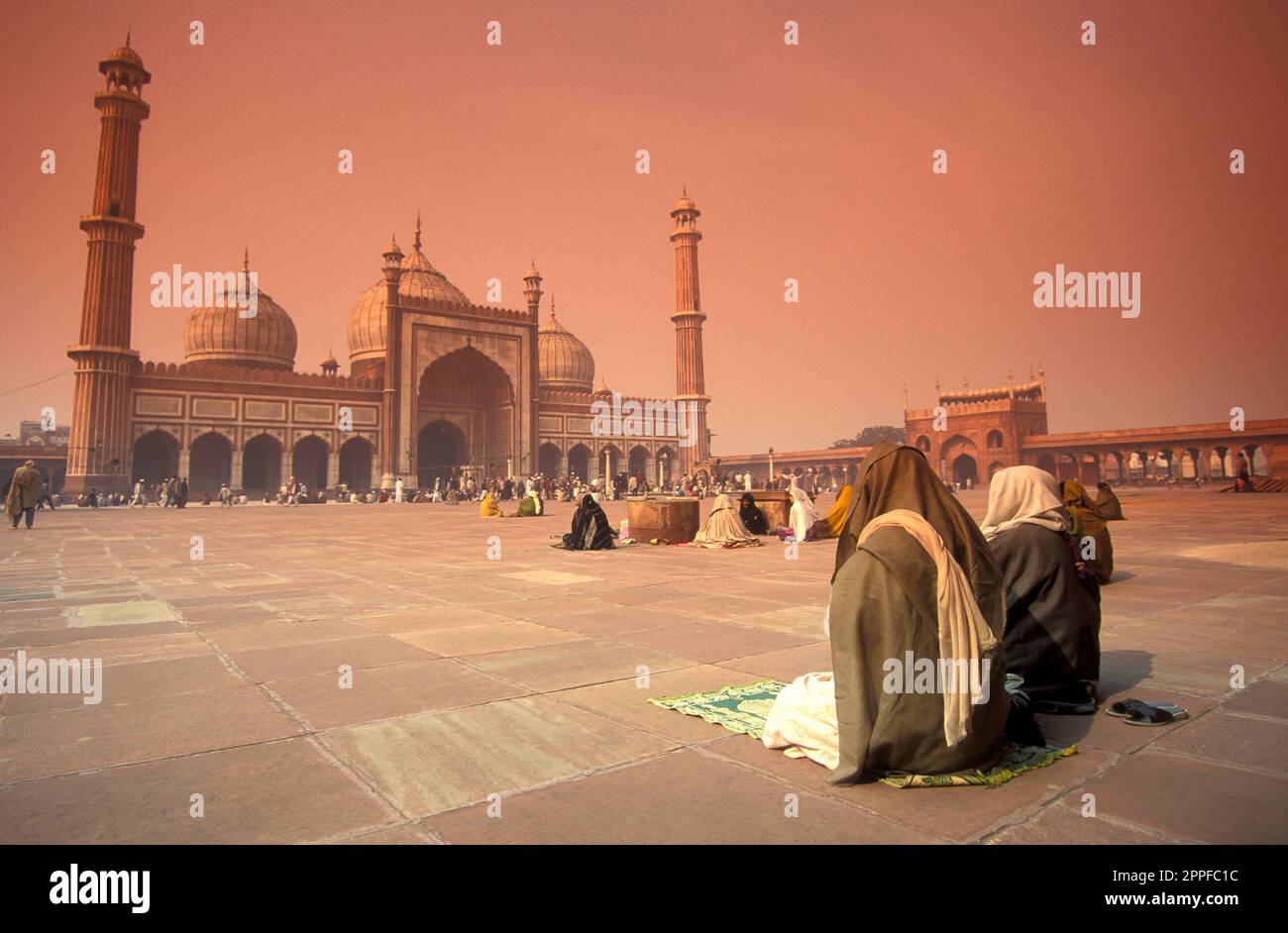 Muslim People pray at the Break Ramadan Fest in front of the Jama ...
