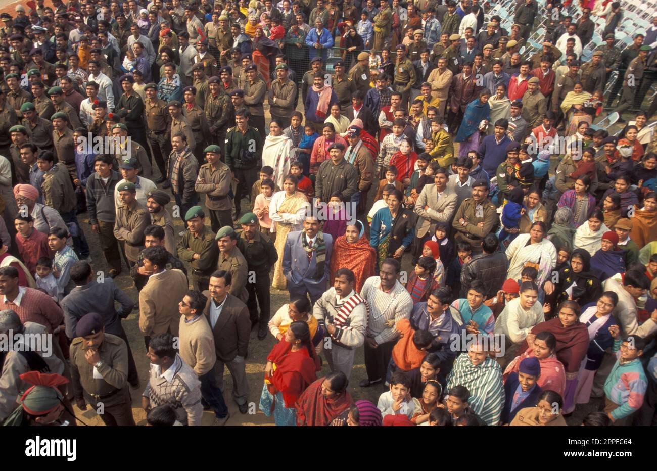 viewers indian people wait on a road for the Parade at the Republic Day ...