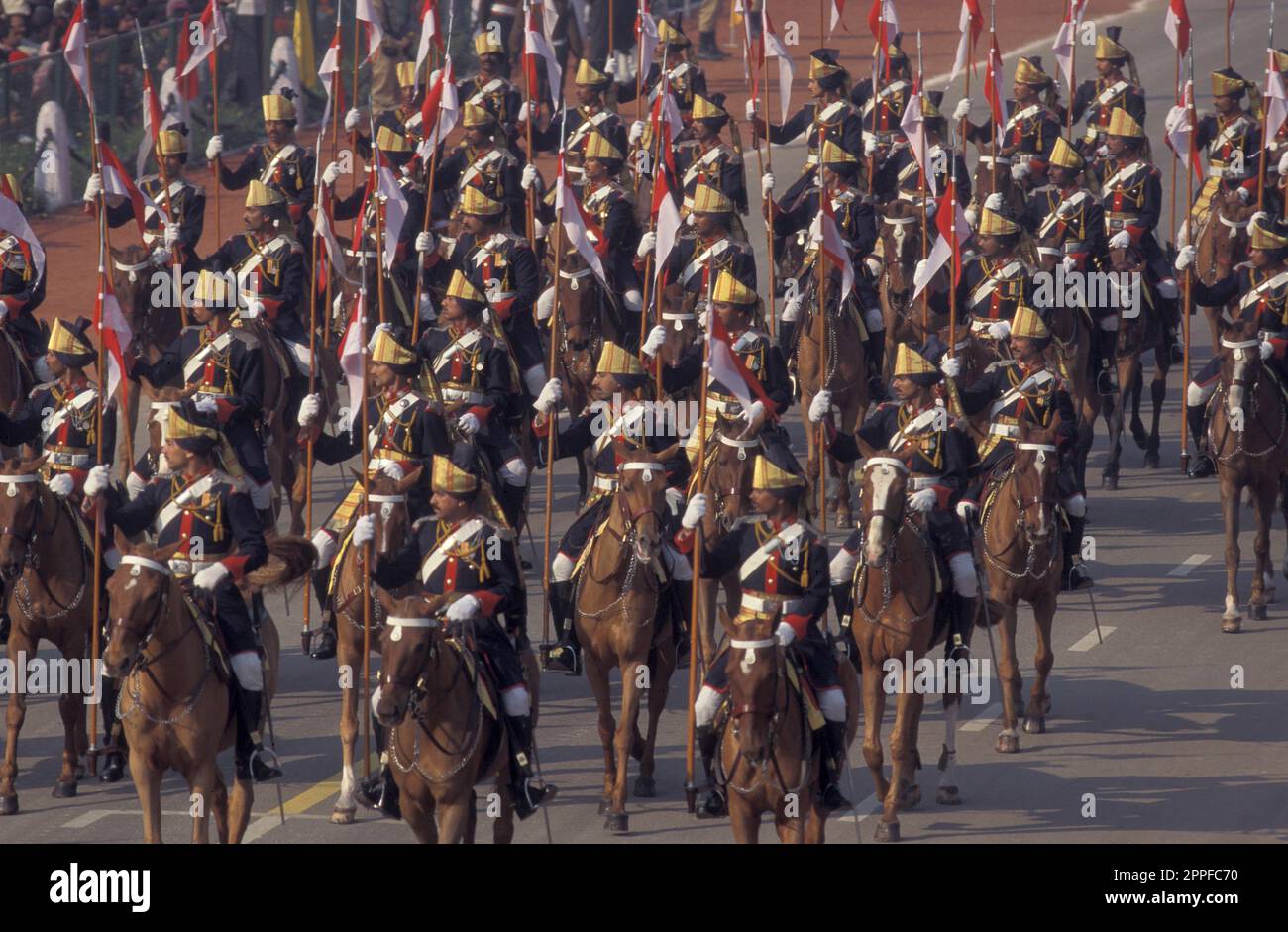 a view with soldiers a the Parade at the Republic Day on January, 26 ...