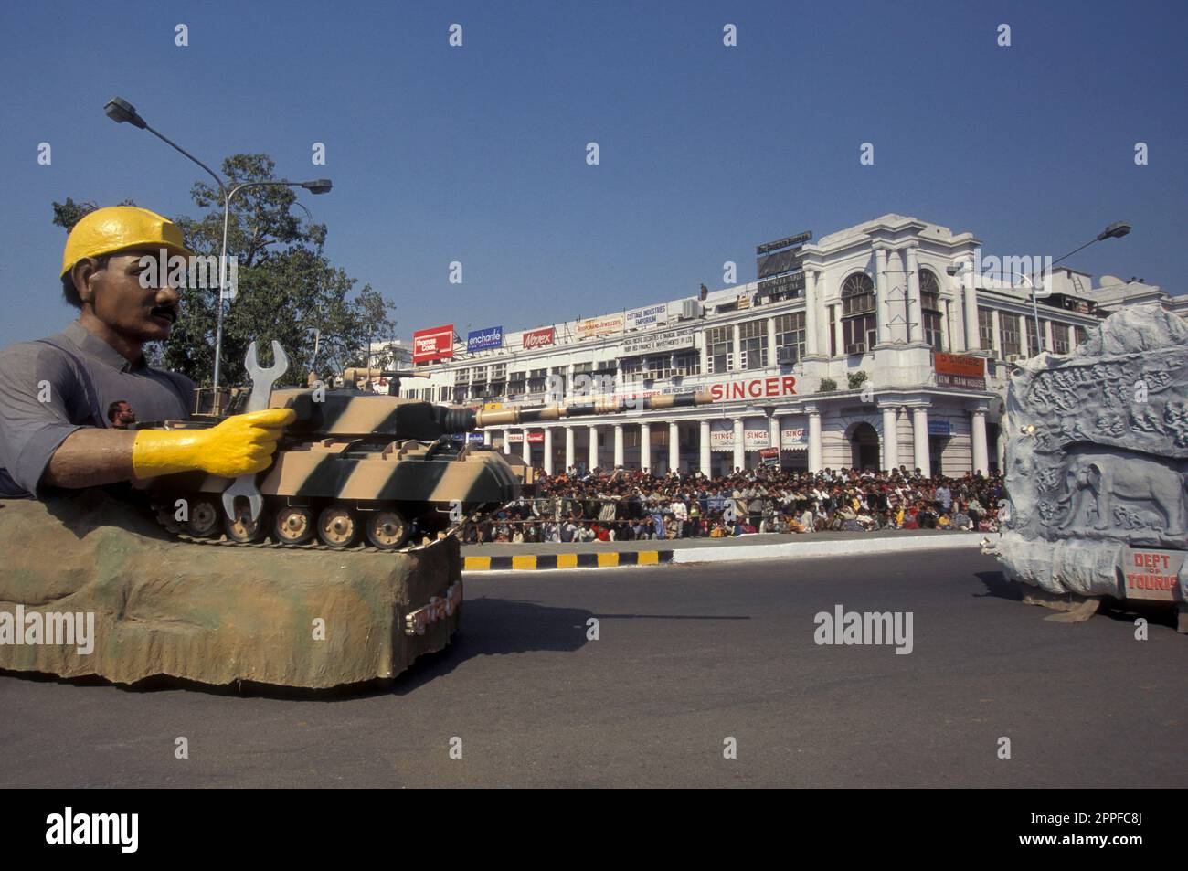 Indian Tank at the Parade at the Republic Day on January, 26, 1998, in ...