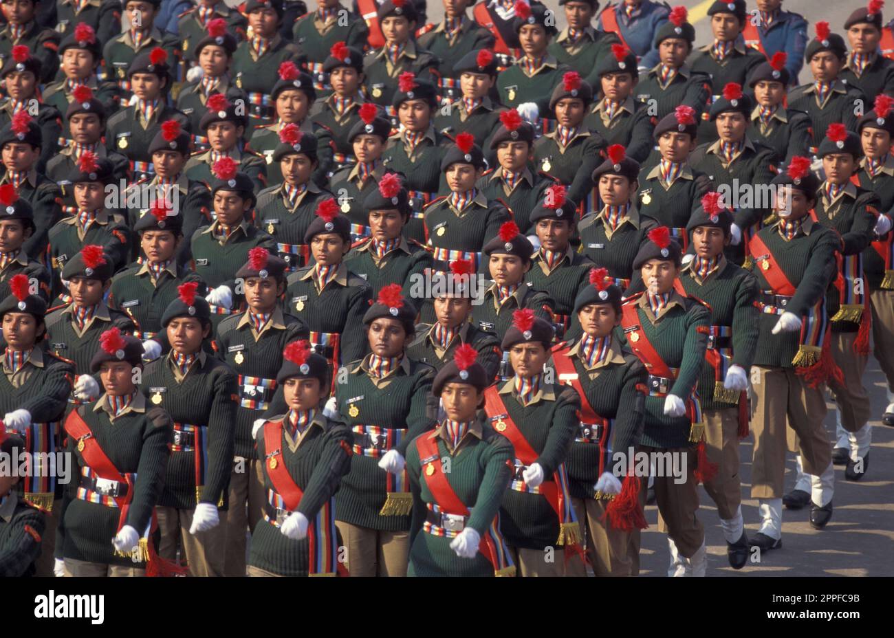a view with soldiers a the Parade at the Republic Day on January, 26 ...