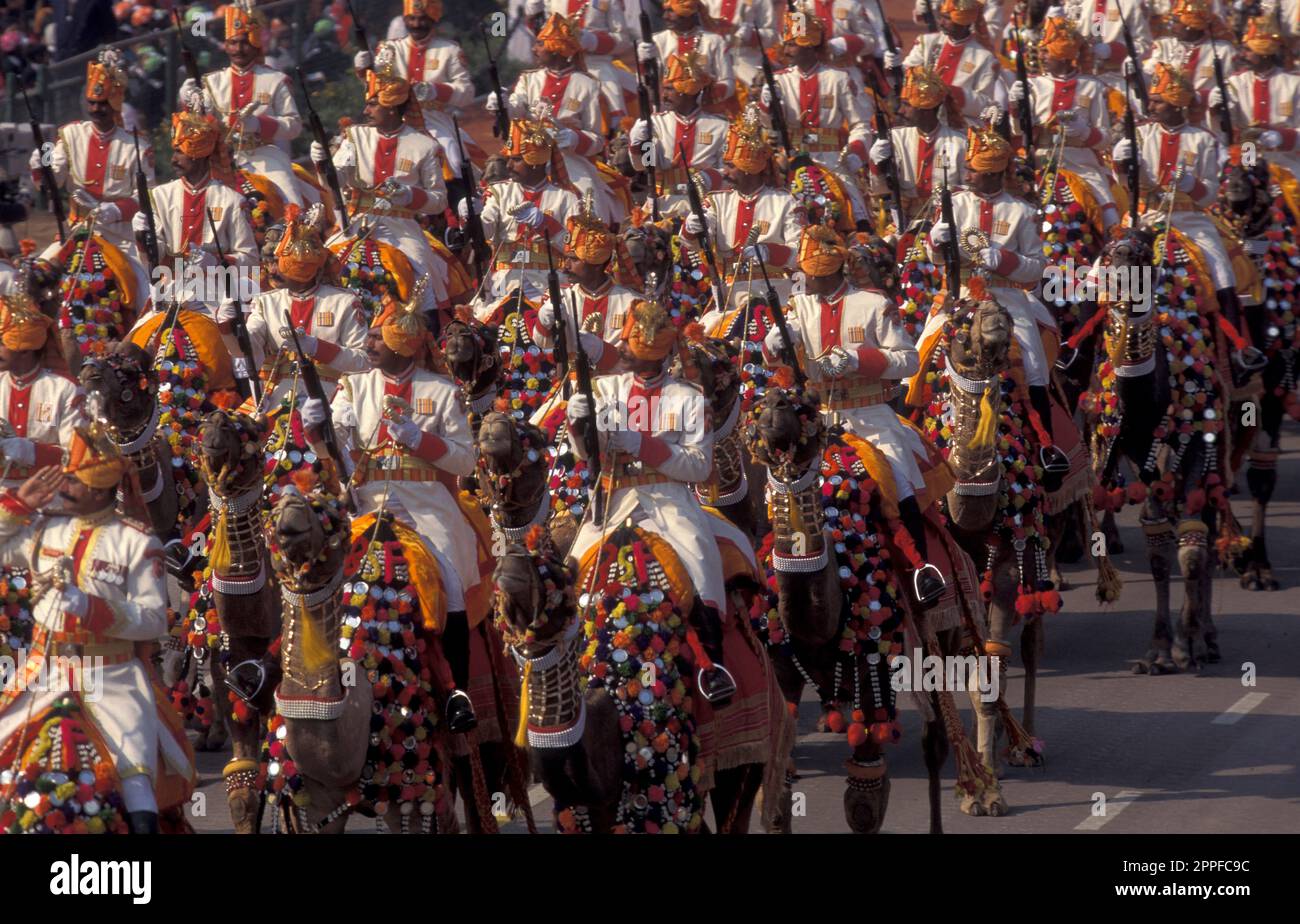 a view with soldiers a the Parade at the Republic Day on January, 26 ...