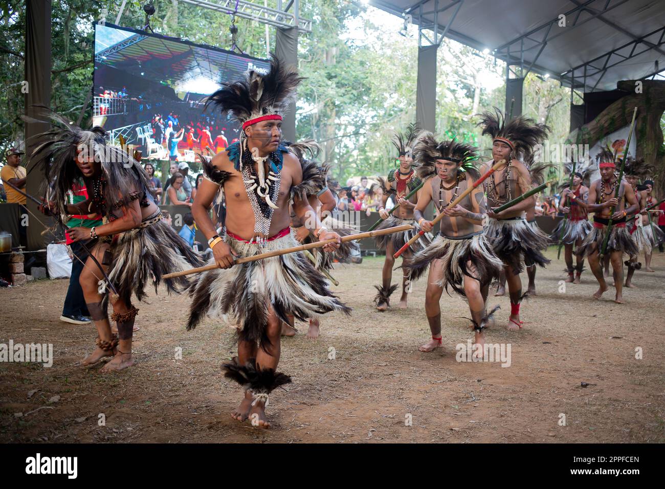 Bertioga Sp, Brazil. 22nd Apr, 2023. Indigenous Festival in Bertioga ...