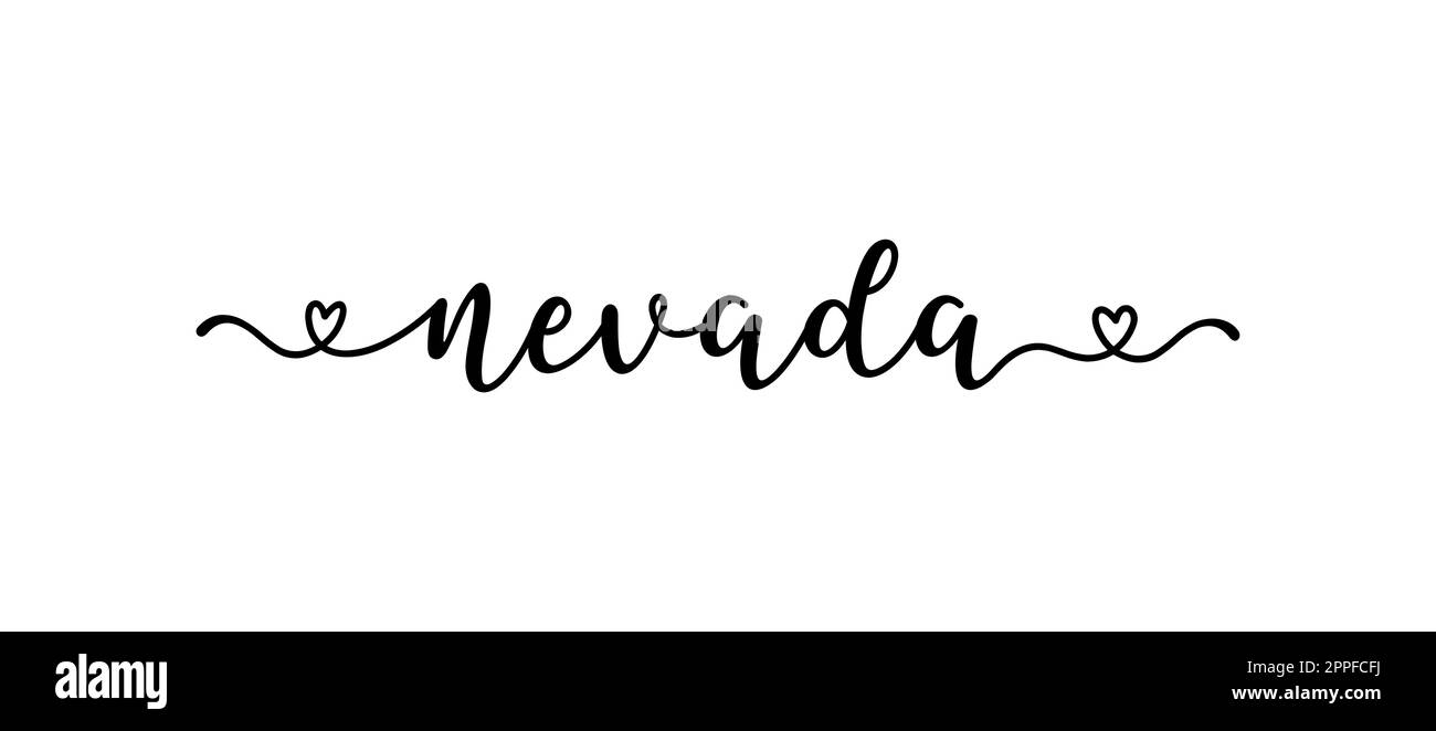 Hand sketched NEVADA text. Script lettering for poster, sticker, flyer ...