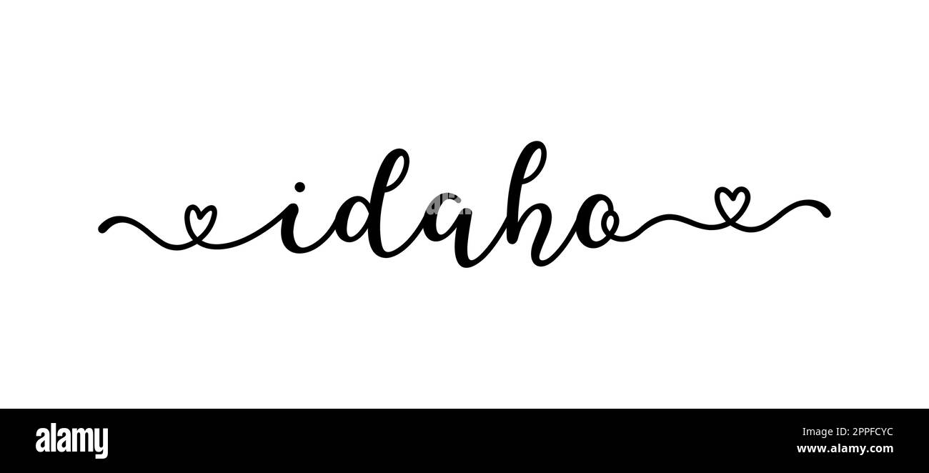 Hand sketched IDAHO text. Script lettering for poster, sticker, flyer ...