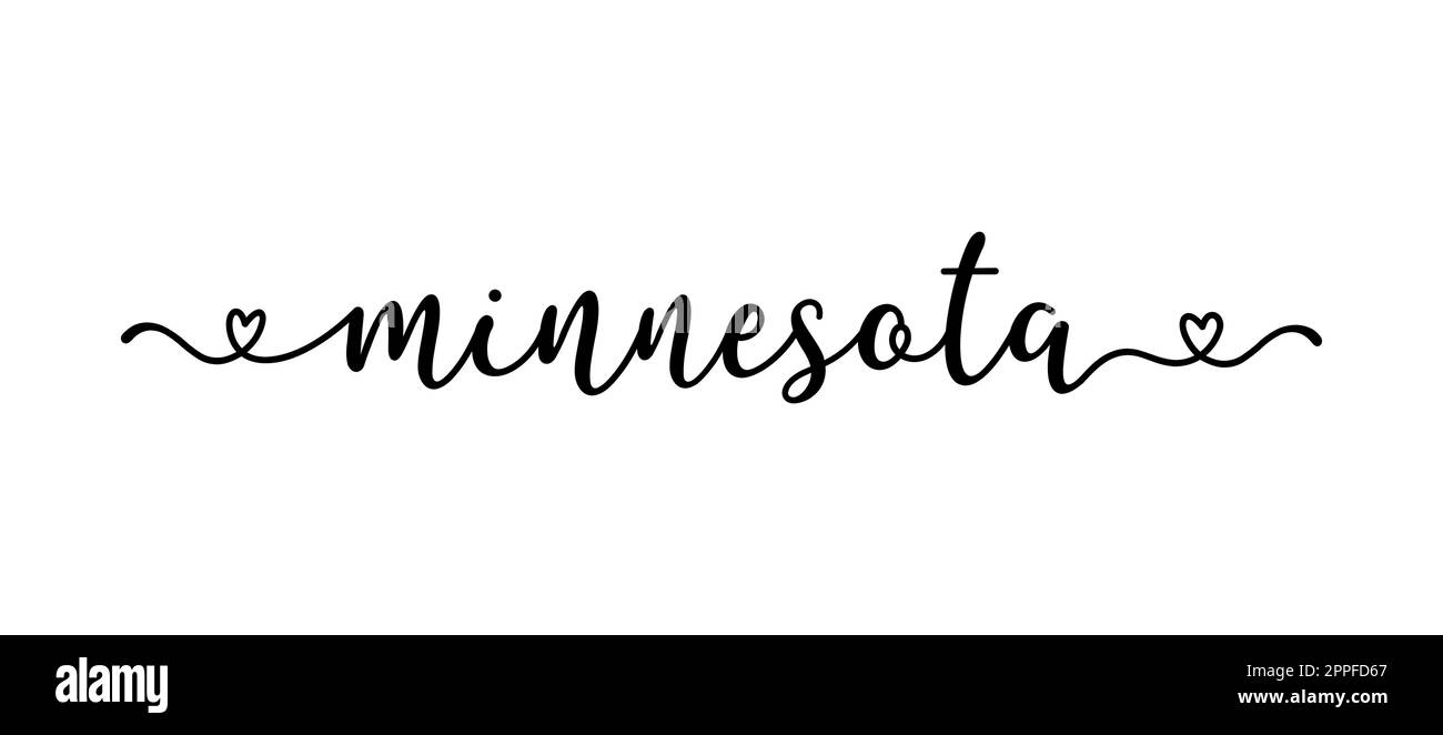 Hand sketched MINNESOTA text. Script lettering for poster, sticker ...