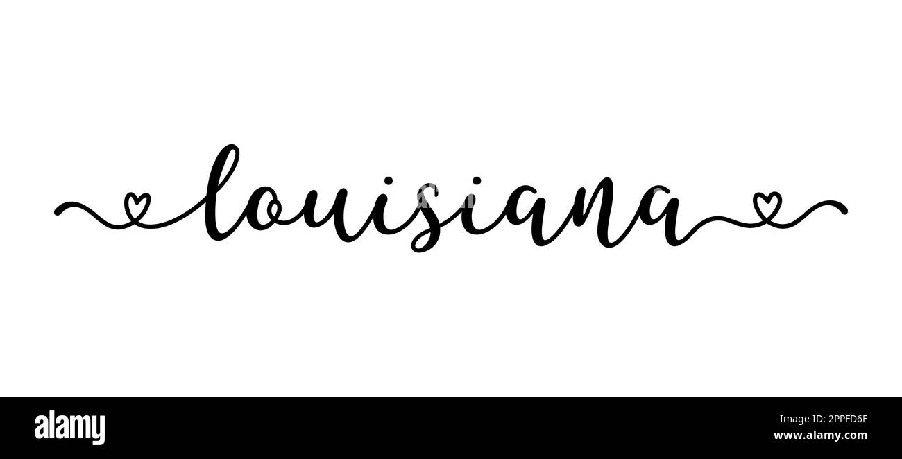 Hand sketched louisiana text hi-res stock photography and images - Alamy