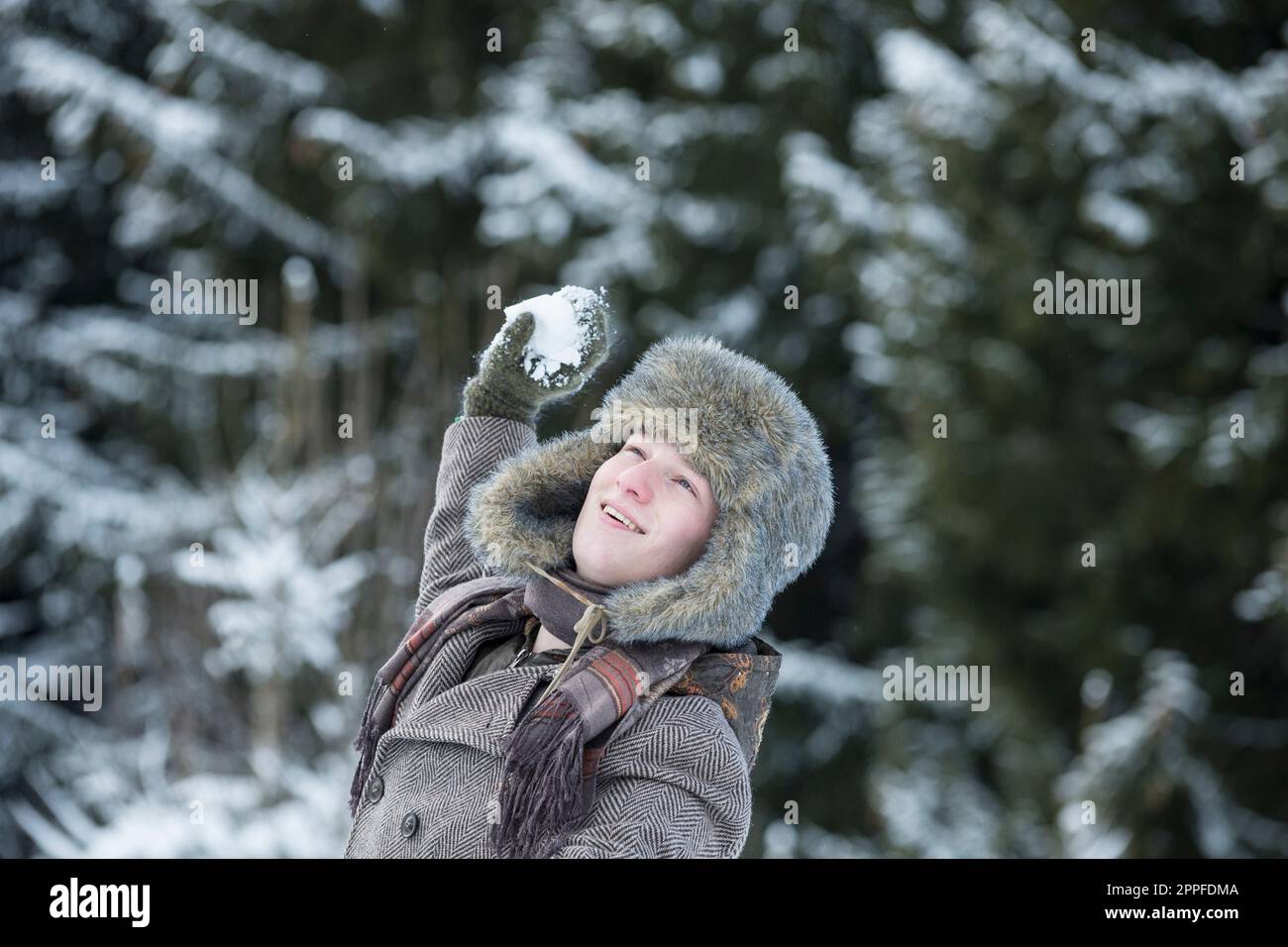 Young caucasian man snowball hi-res stock photography and images - Alamy