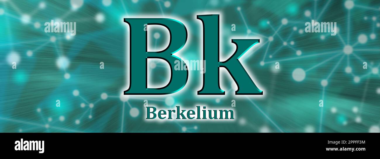 Bk symbol. Berkelium chemical element on green network background Stock ...