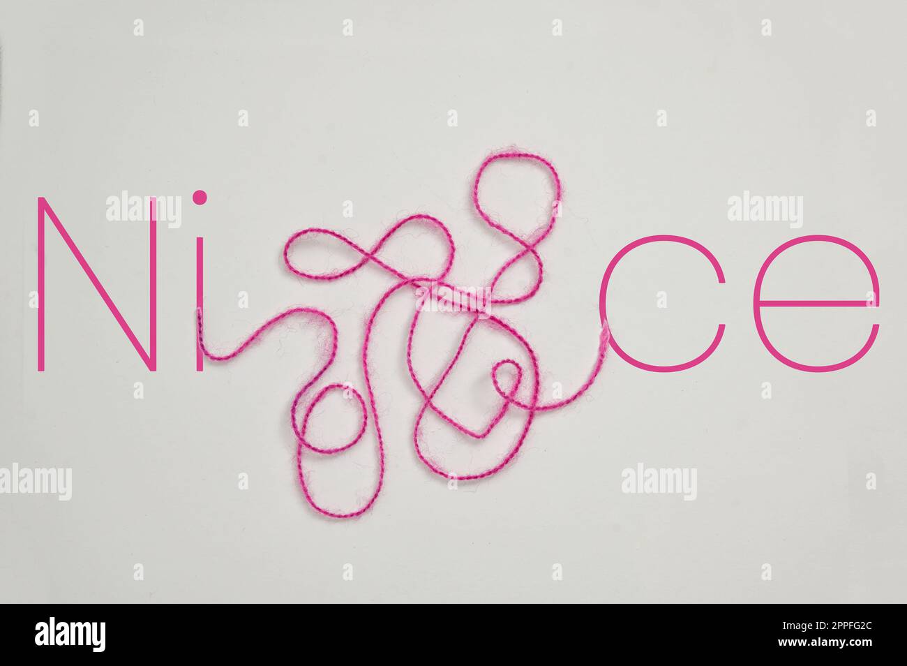 Abstract of Nice word Written With Letters and Tangled Thread Stock ...