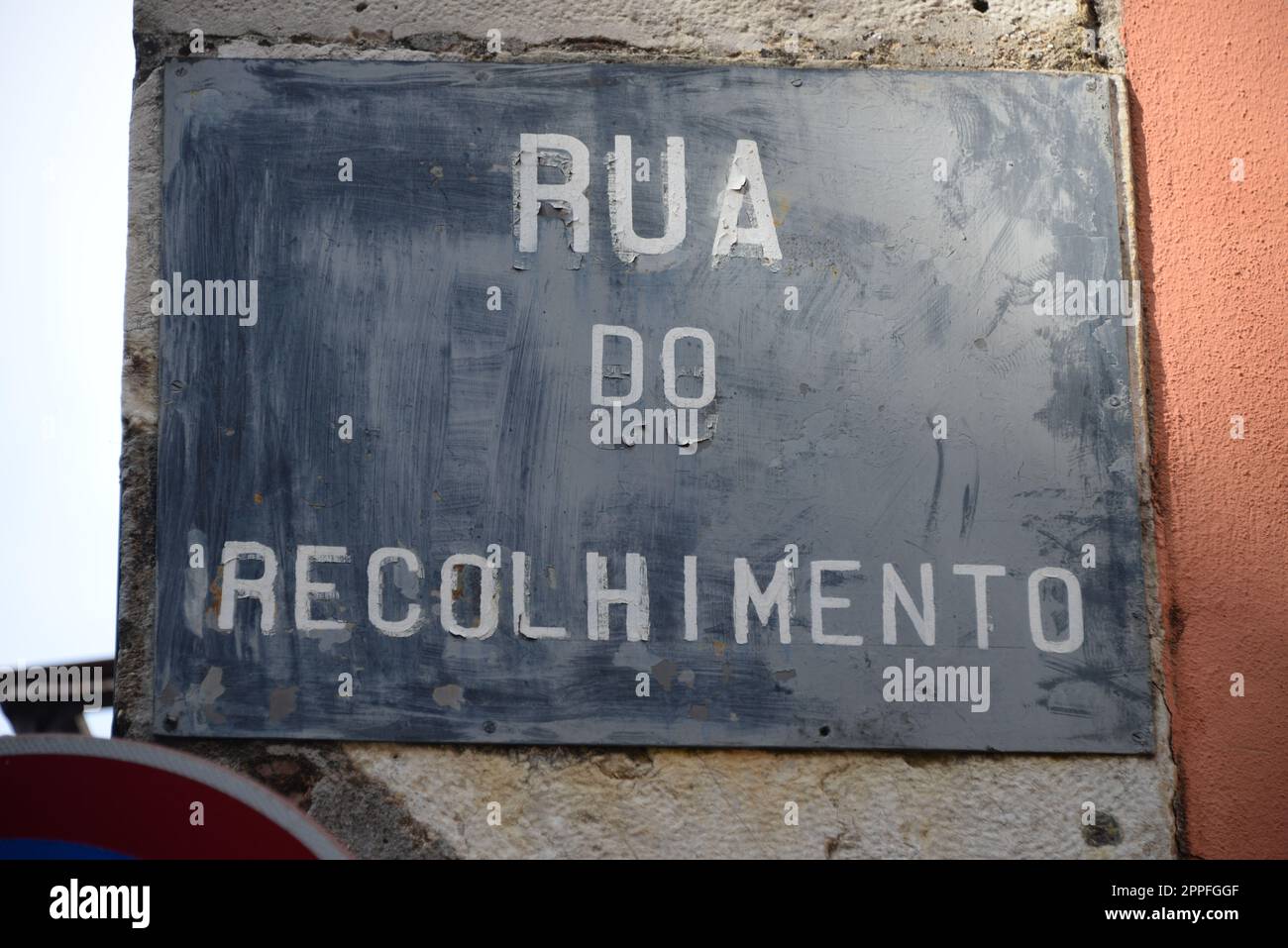 Street sign, Facades of houses, cityscapes in Lisbon -Lisboa- , the ...