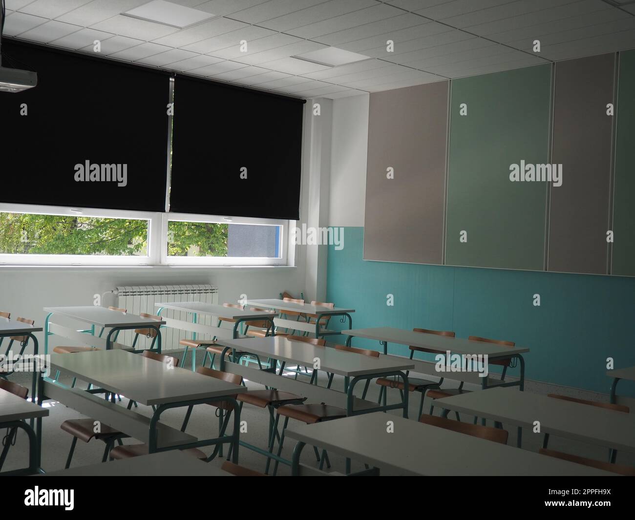 Lecture room with empty seats. Business seminar education. Modern new ...