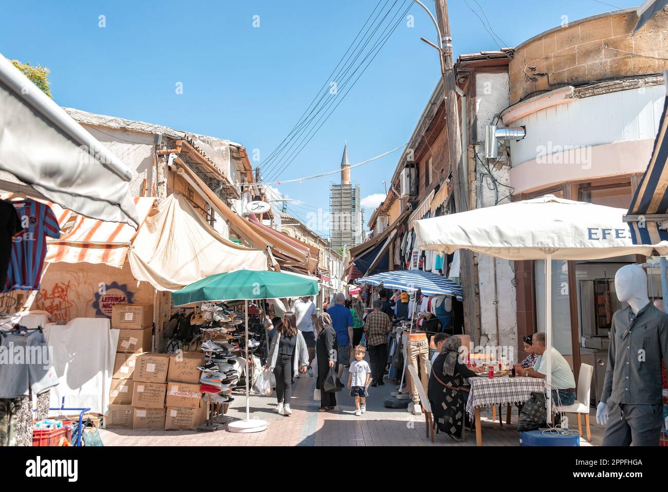 Nicosia, Cyprus - October 24, 2022: Bazaar on occupied northern part of ...
