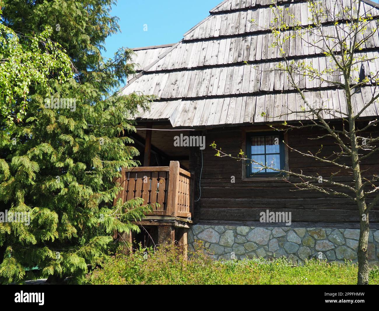 Log village farmhouse. 19th century Bosnian mountain traditional ...