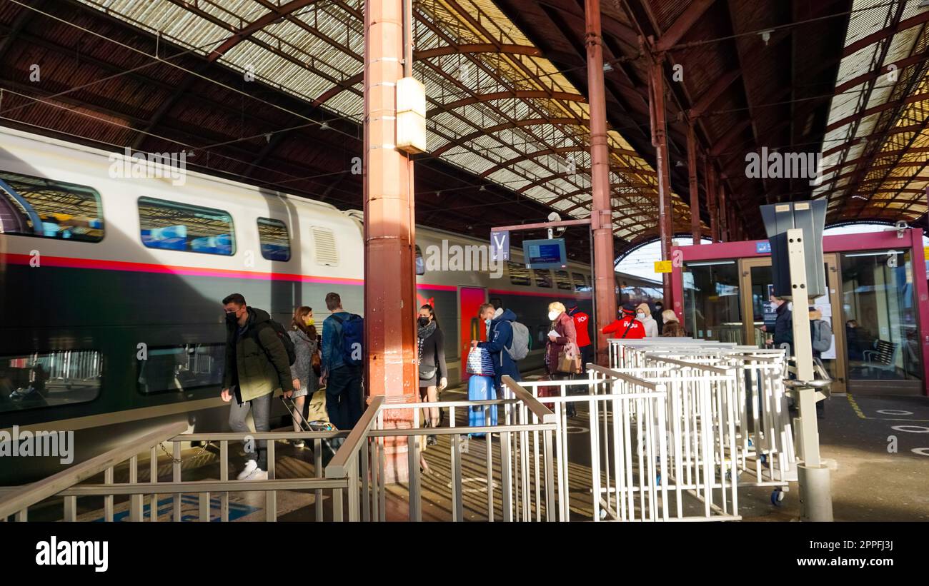 Beauty modern glasses railway station in Strasbourg in france Stock ...