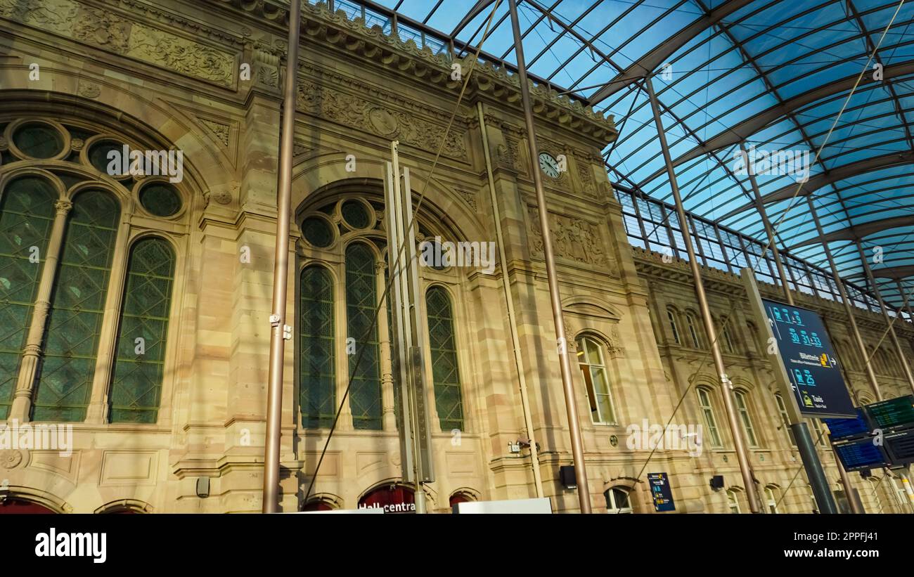 Beauty modern glasses railway station in Strasbourg in france Stock ...