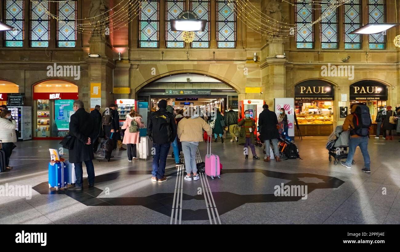 Beauty modern glasses railway station in Strasbourg in france Stock ...