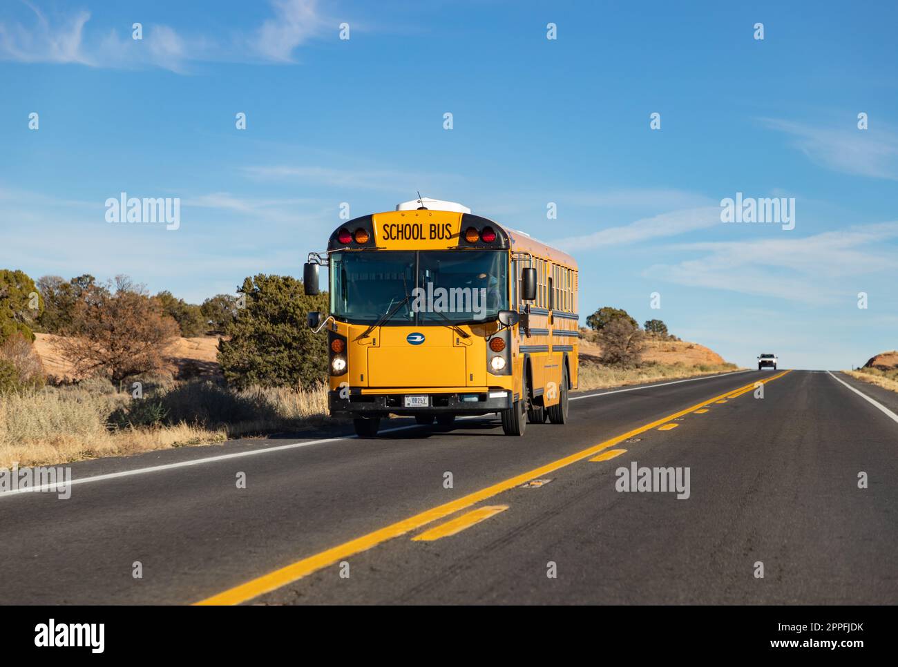 American Yellow Schoolbus - Arizona Stock Photo - Alamy