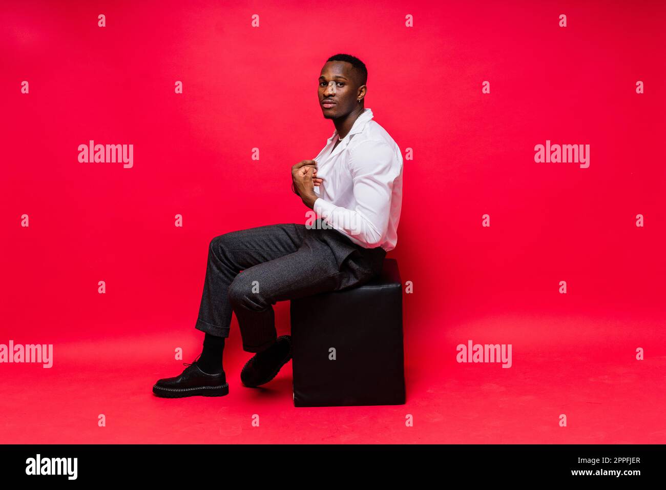 Happy african american young businessman in formal suit. Smiling ...