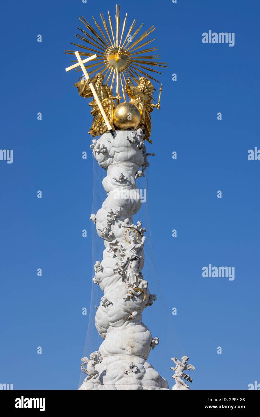 18th century baroque Holy Trinity Column on the main square, Linz ...