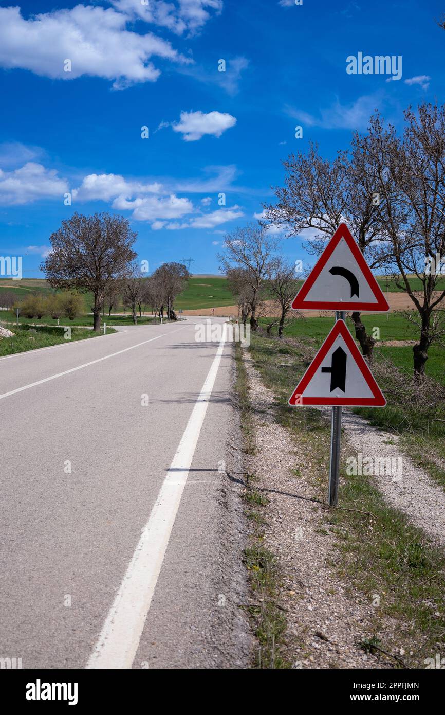 Traffic signs symbols on road hi-res stock photography and images - Alamy