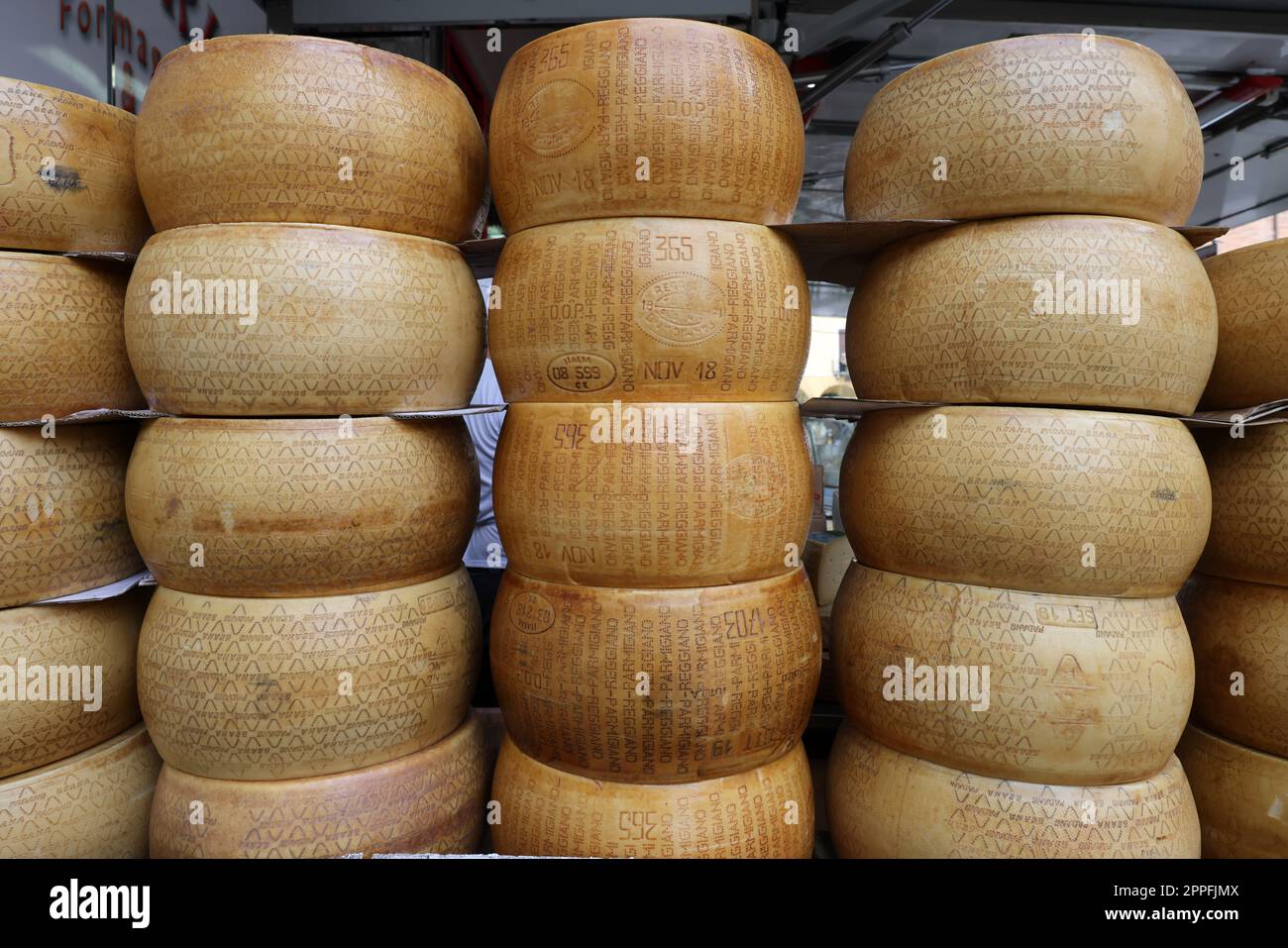 Cheese wheels stacked aging hi-res stock photography and images - Alamy