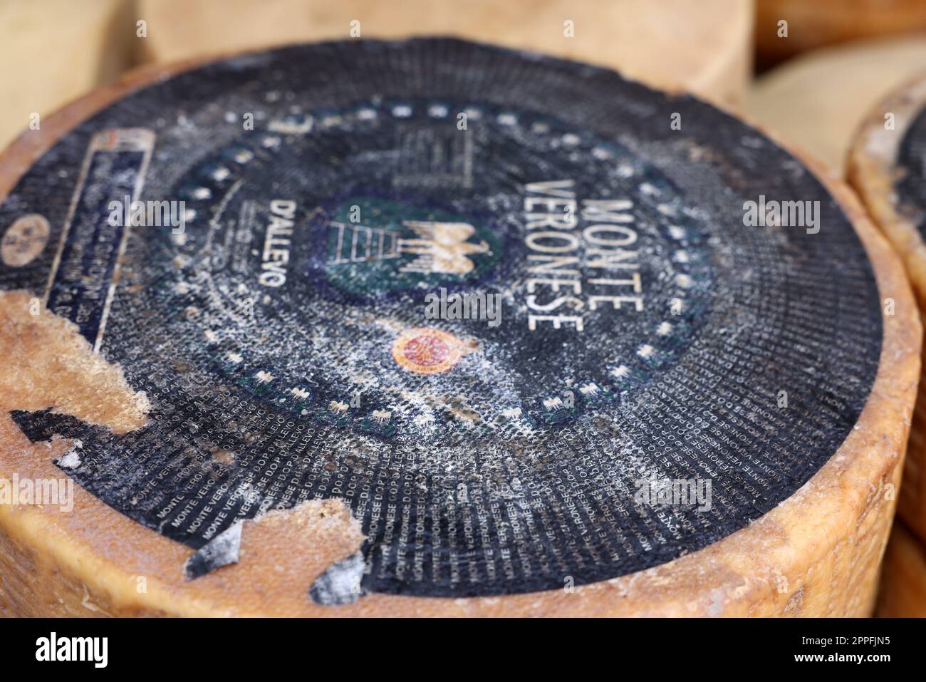 Whole wheels of Monte Veronese cheese Stock Photo - Alamy