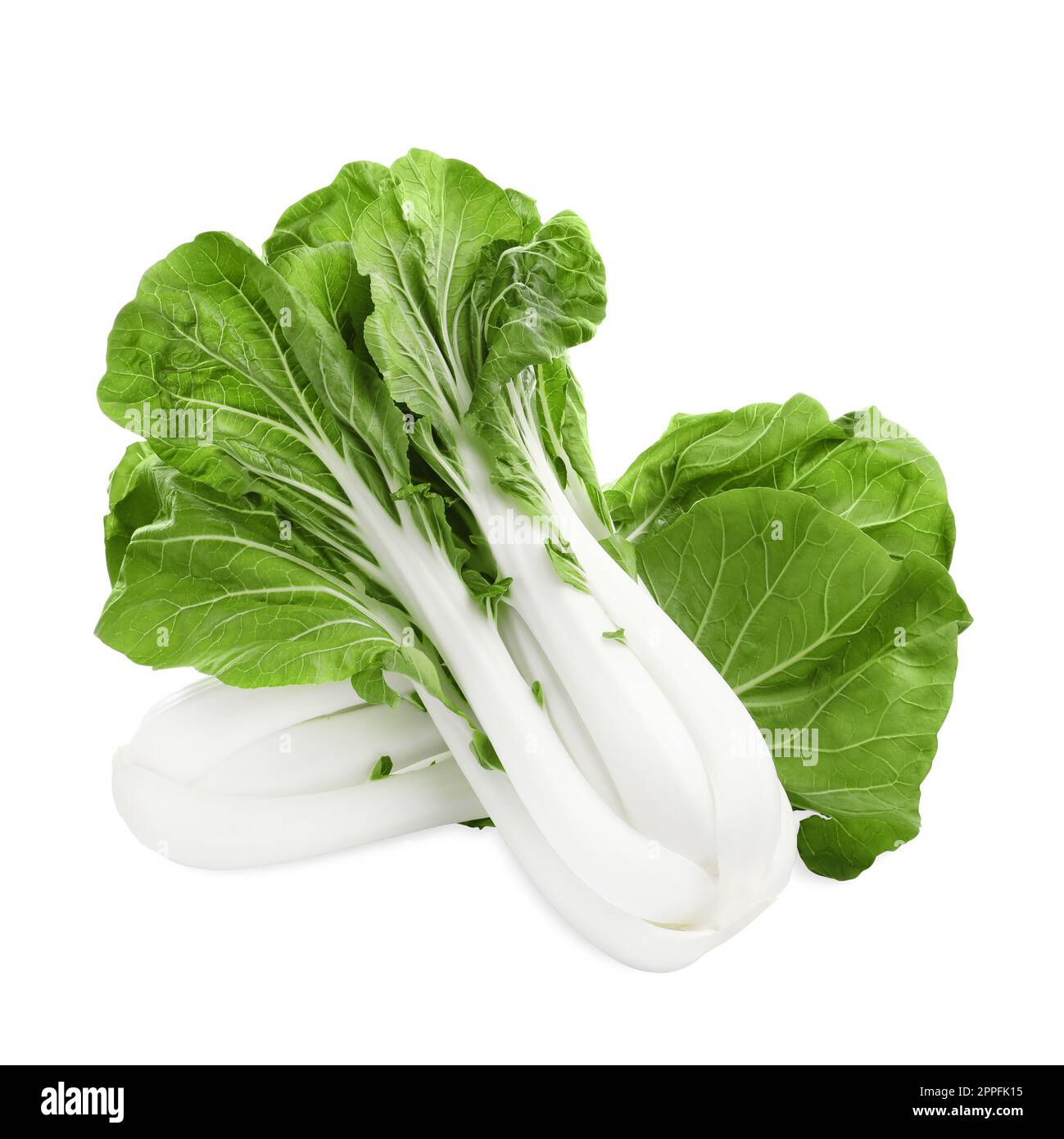 Fresh green pak choy cabbages on white background Stock Photo - Alamy