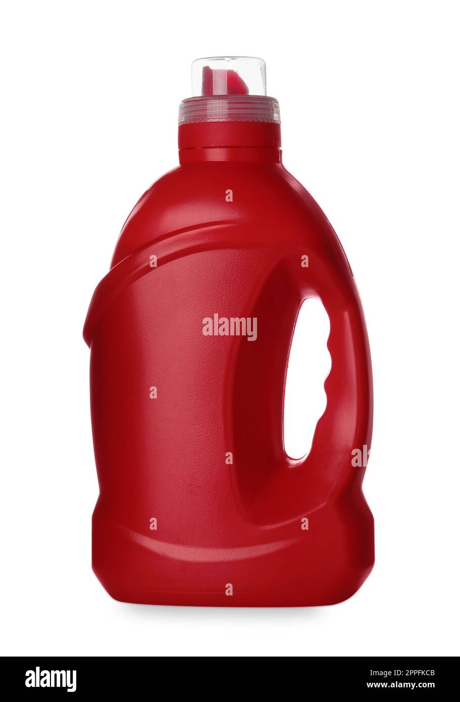 Red bottle of cleaning product isolated on white Stock Photo - Alamy