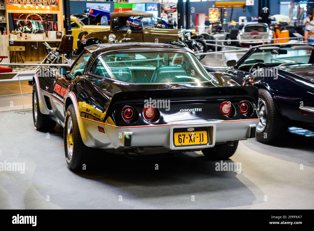 SINSHEIM, GERMANY - MAI 2022: black coupe Chevrolet Corvette C3 Stock ...