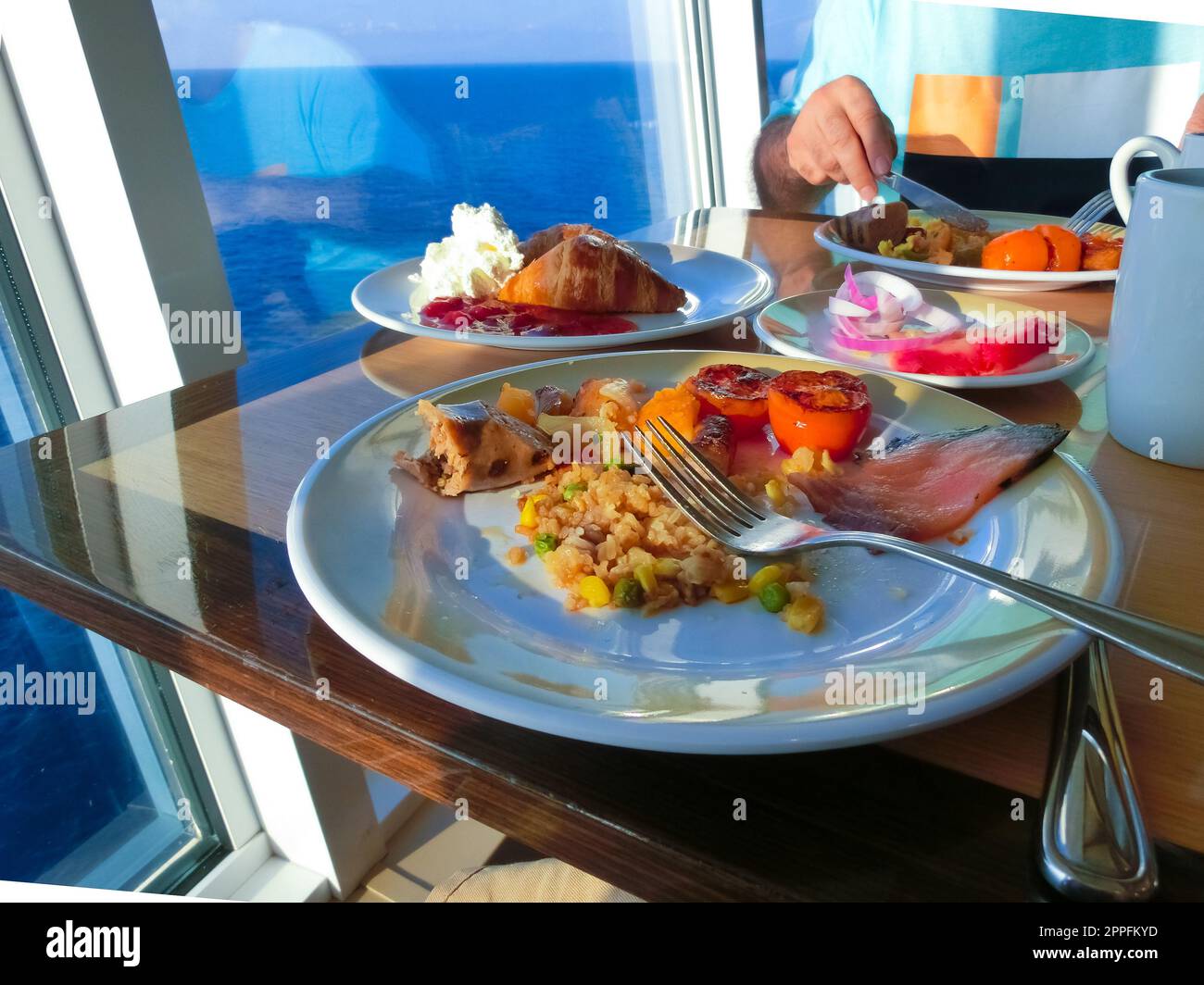 Dining Room Buffet aboard the abstract luxury cruise ship Stock Photo ...