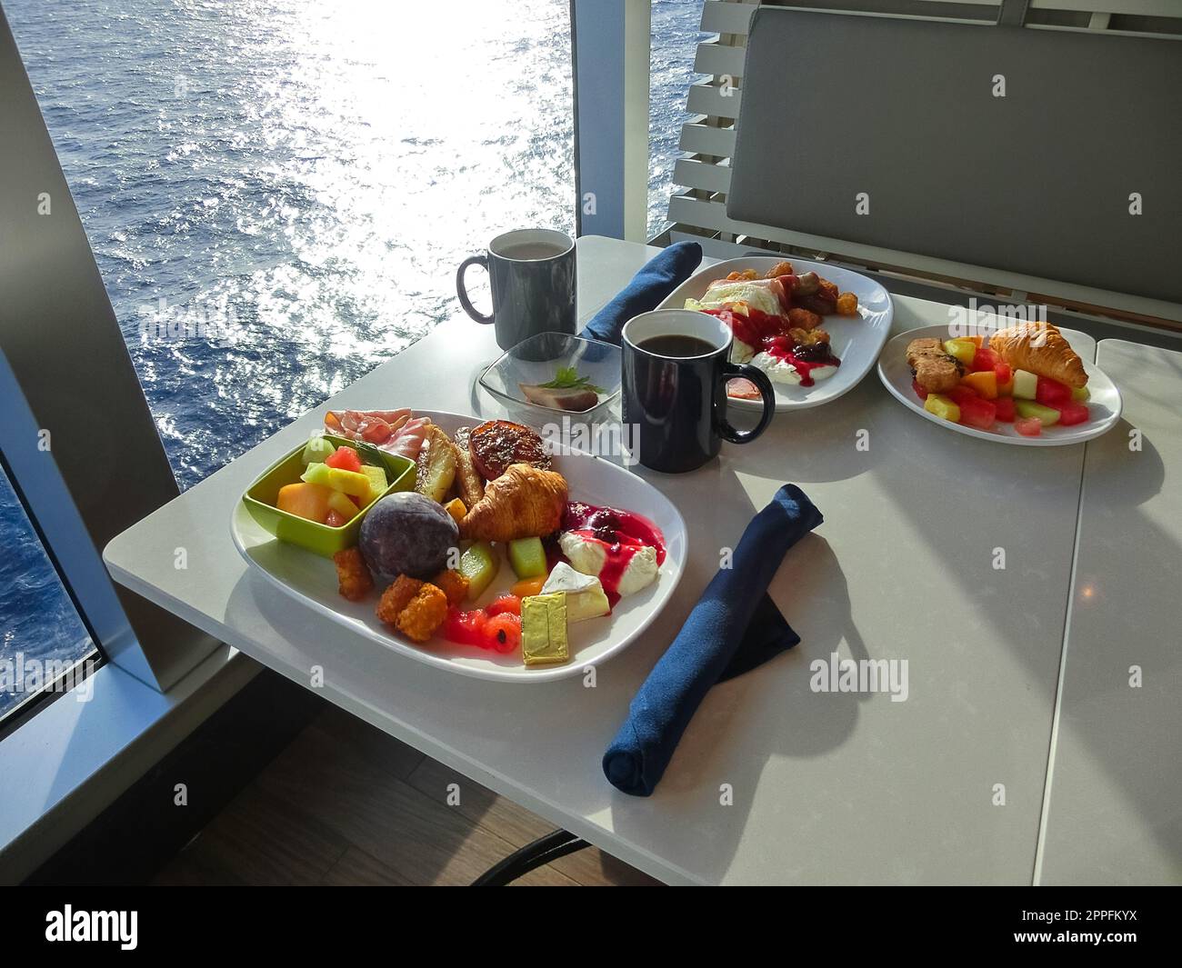 Dining Room Buffet aboard the abstract luxury cruise ship Stock Photo ...