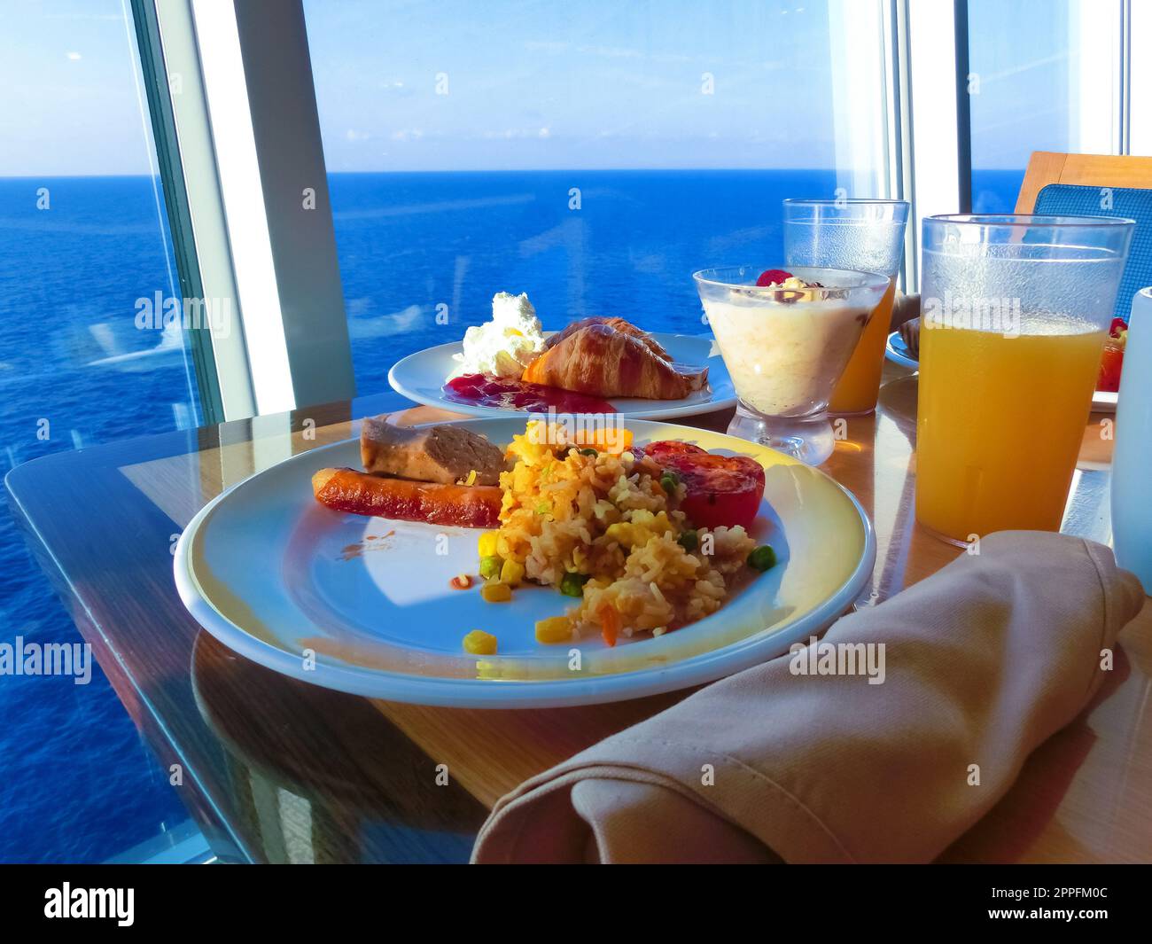 Dining Room Buffet aboard the abstract luxury cruise ship Stock Photo ...
