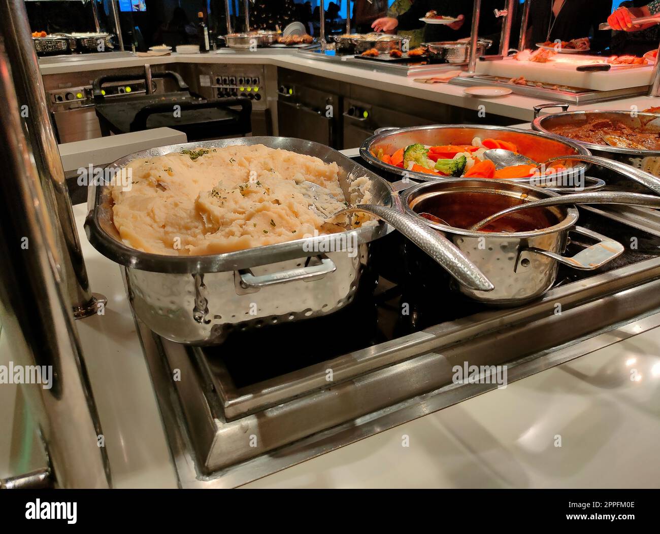 Dining Room Buffet aboard the luxury abstract cruise ship Stock Photo ...