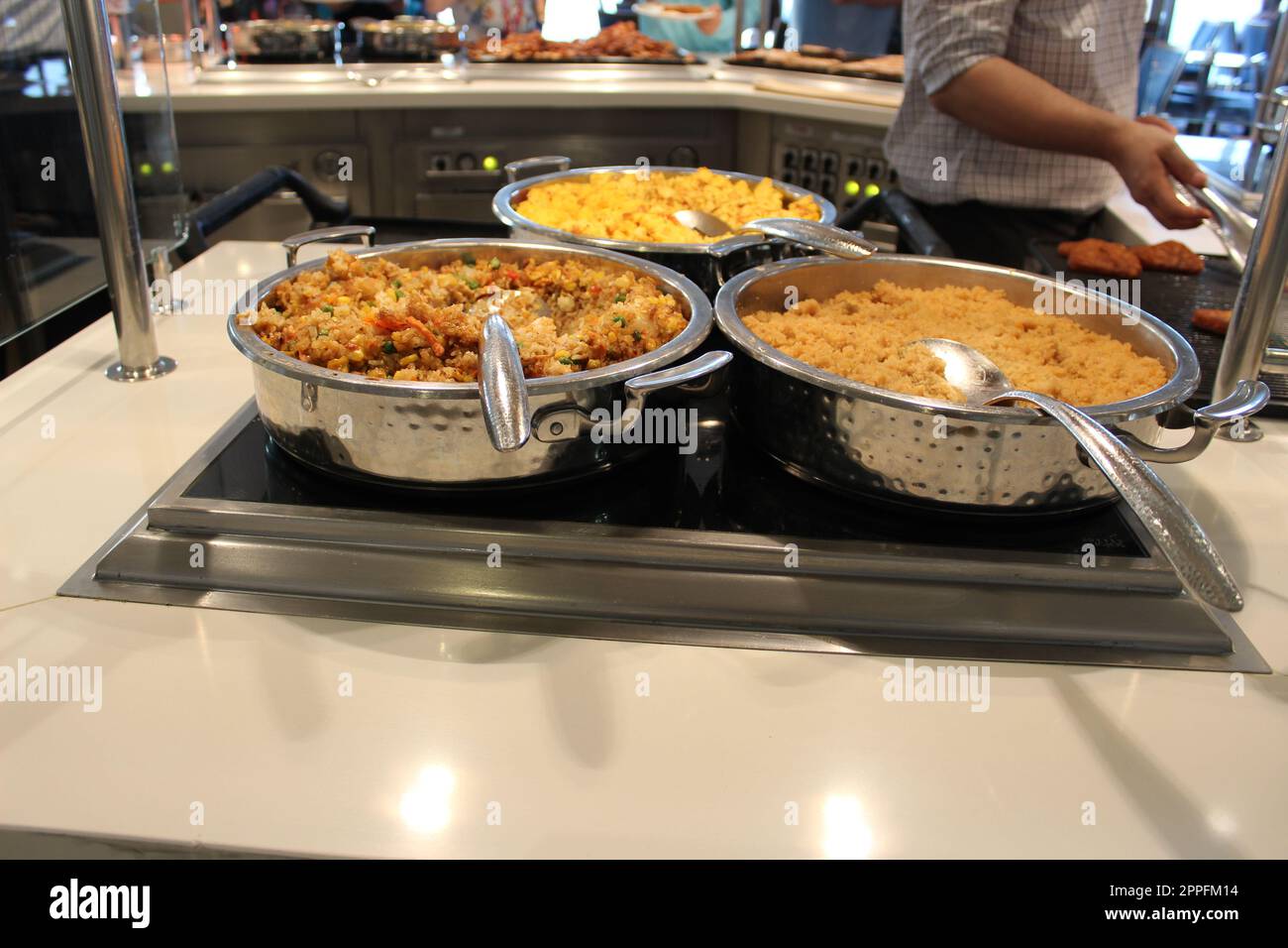 Dining Room Buffet aboard the luxury abstract cruise ship Stock Photo ...