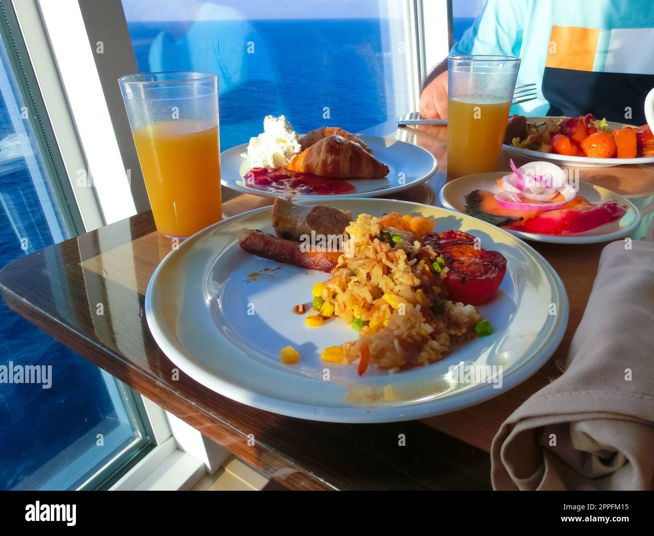 Dining Room Buffet aboard the abstract luxury cruise ship Stock Photo ...