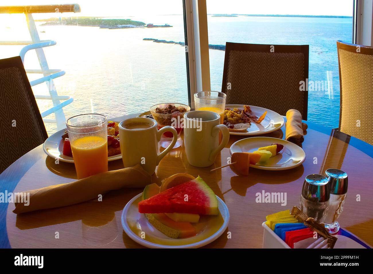Dining Room Buffet aboard the abstract luxury cruise ship Stock Photo ...