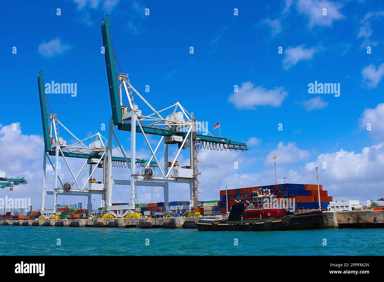 Many containers at Port Miami, one of the largest cargo port Stock ...