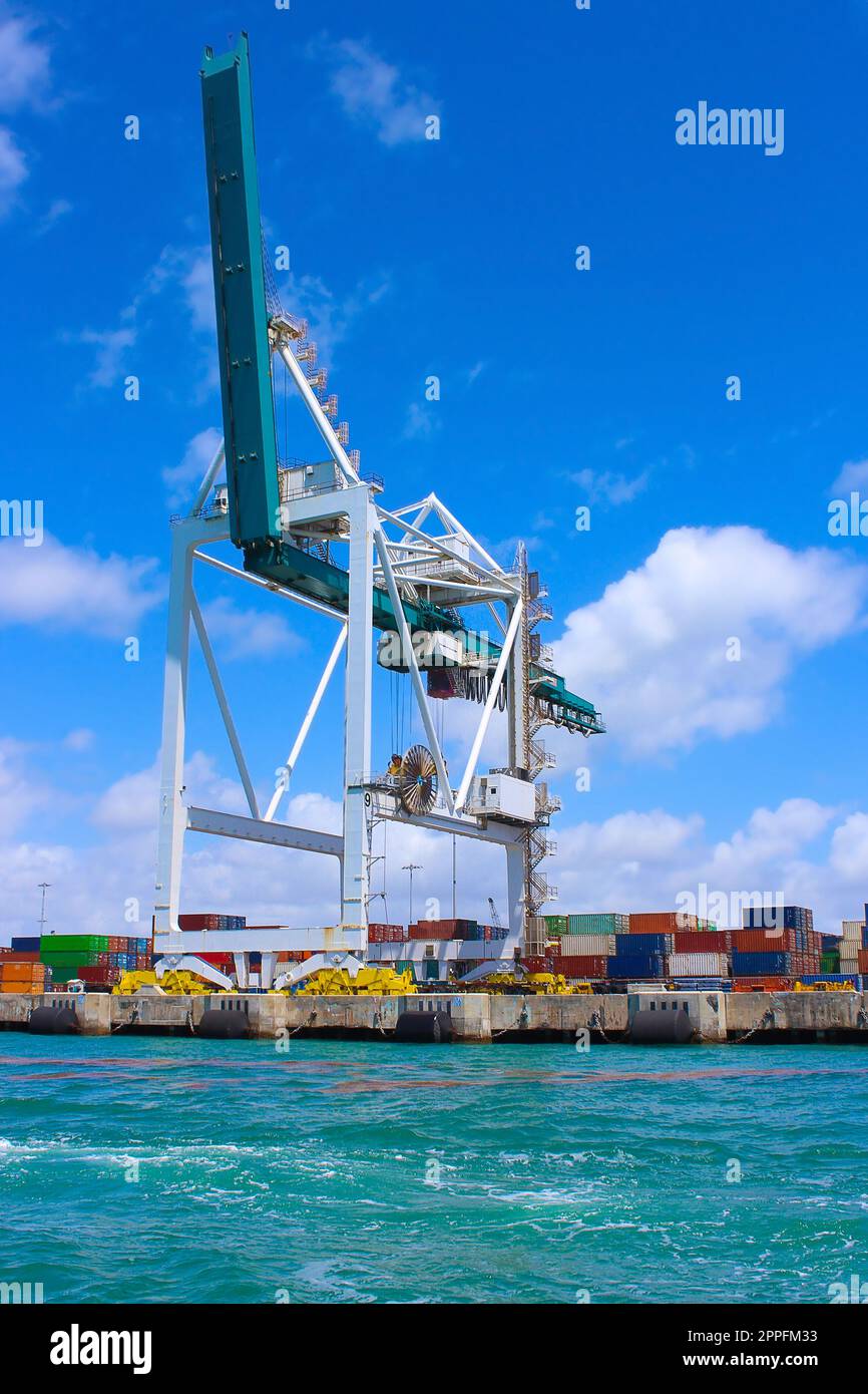 Many containers at Port Miami, one of the largest cargo port Stock ...