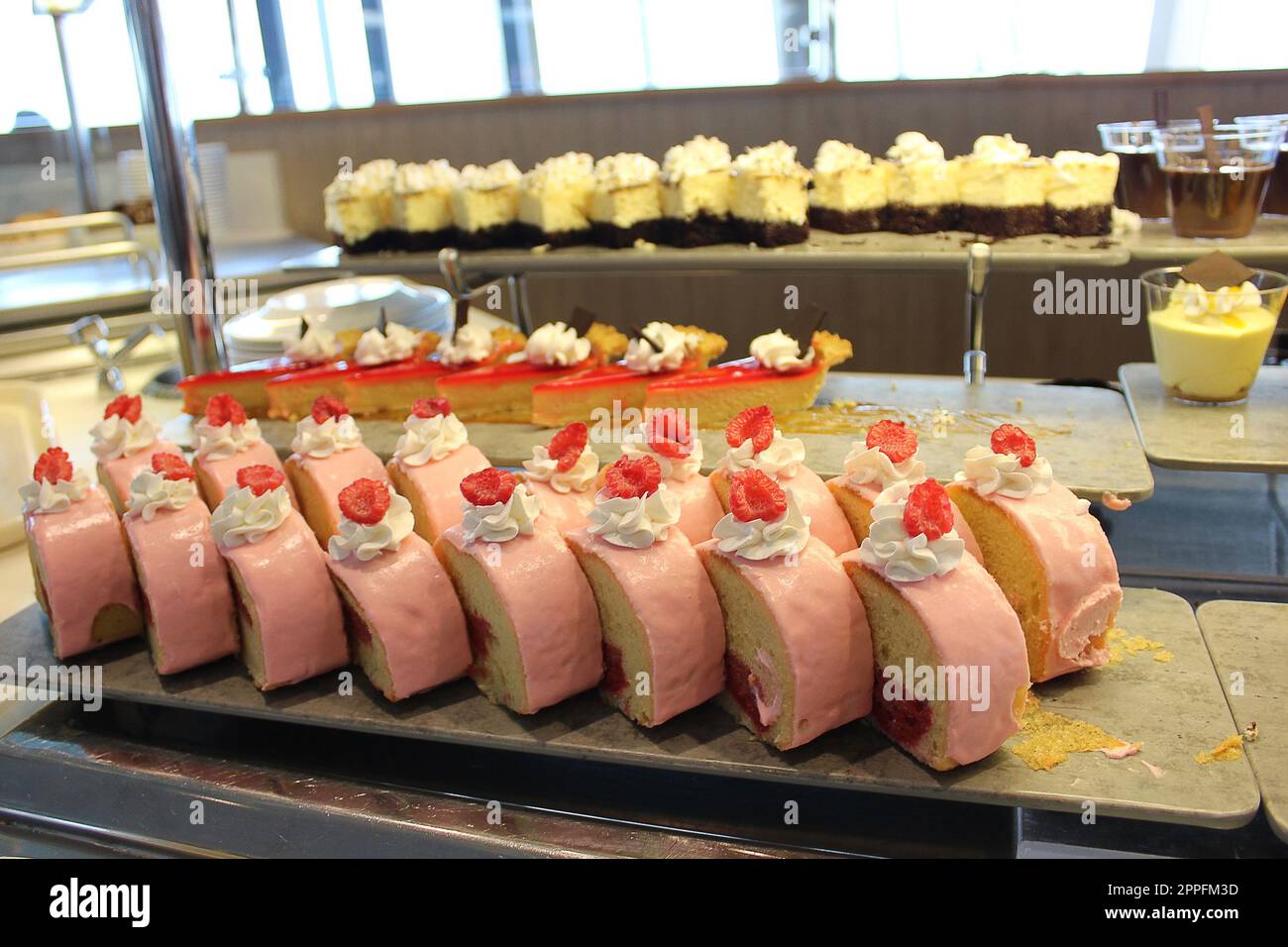 Dining Room Buffet aboard the luxury abstract cruise ship Stock Photo ...