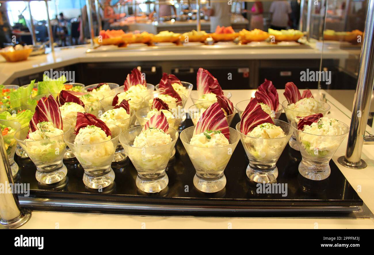 Dining Room Buffet aboard the luxury abstract cruise ship Stock Photo ...